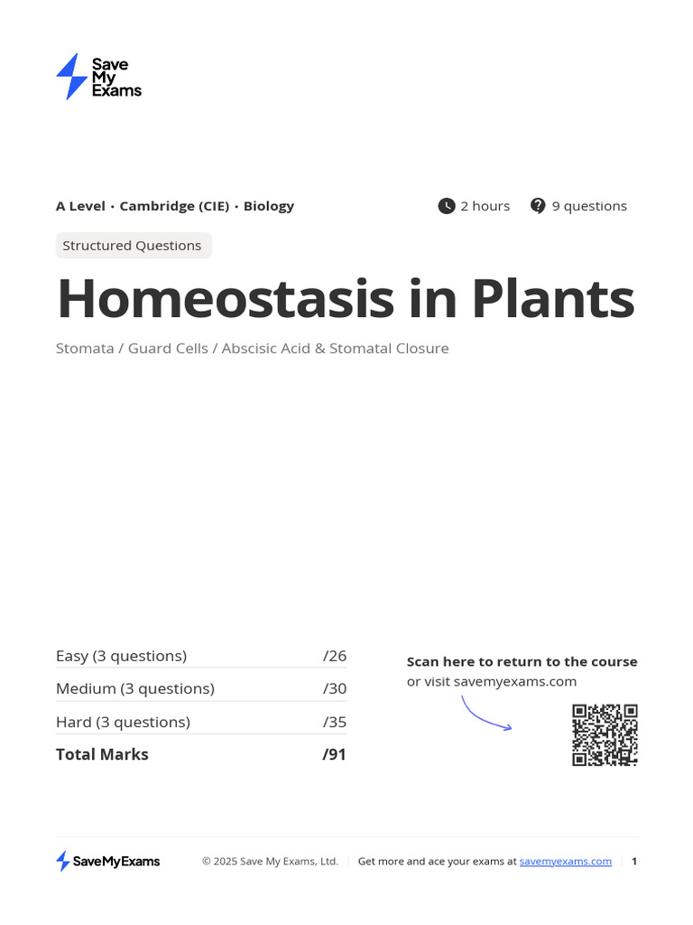 Homeostasis and Stomata in Plants | PDF | Stoma | Branches Of Botany