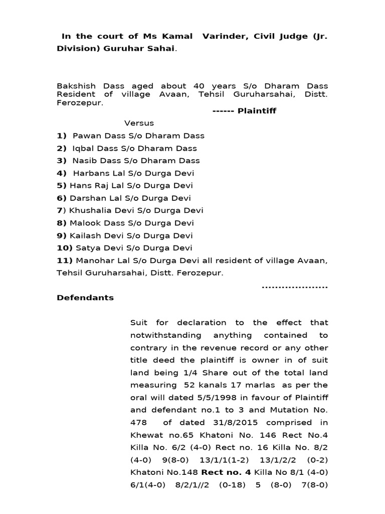 BAkshish Dass Vs PAwan Kumar | PDF | Lawsuit | Public Law