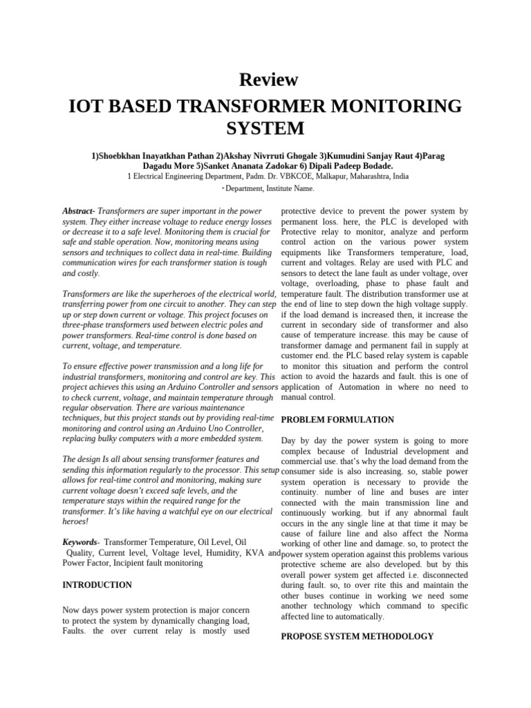 PLC Based Smart Relay Coordination System For Smart Electricity ...