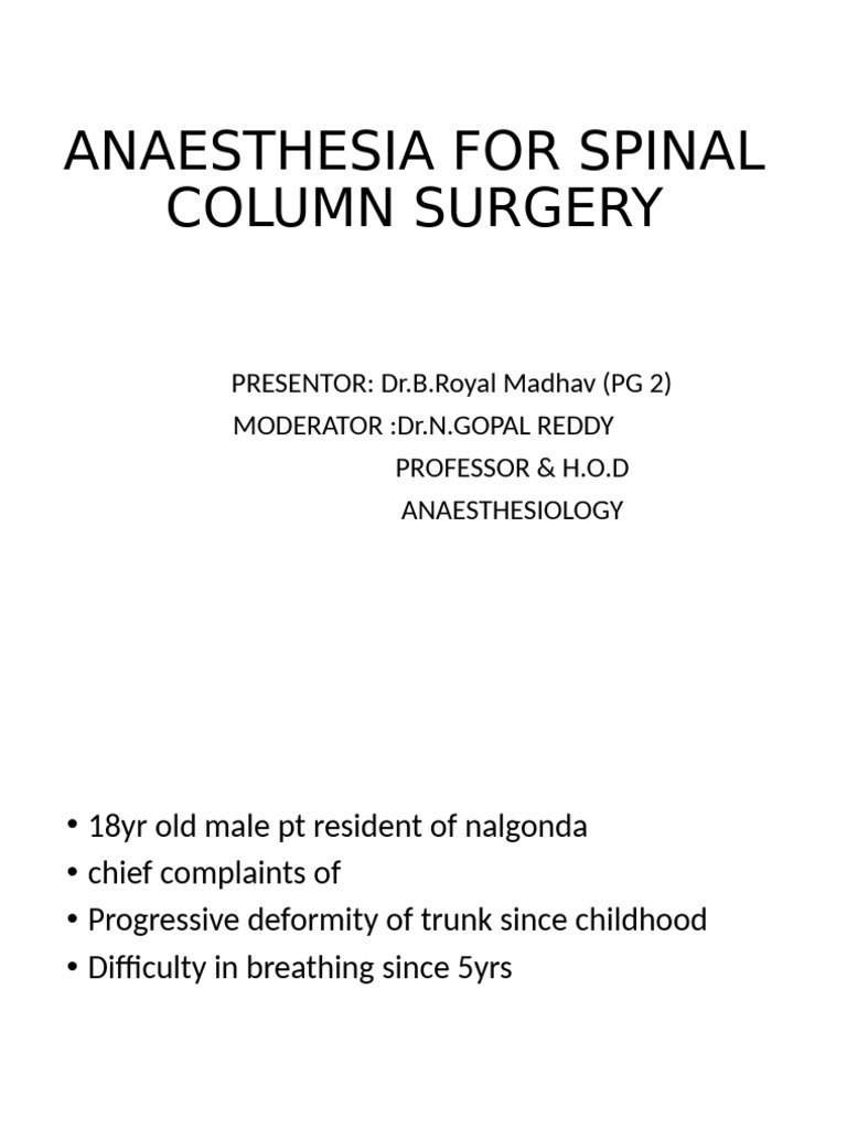 Share Case Presentation-Spinal Column Surgery | PDF | Scoliosis ...