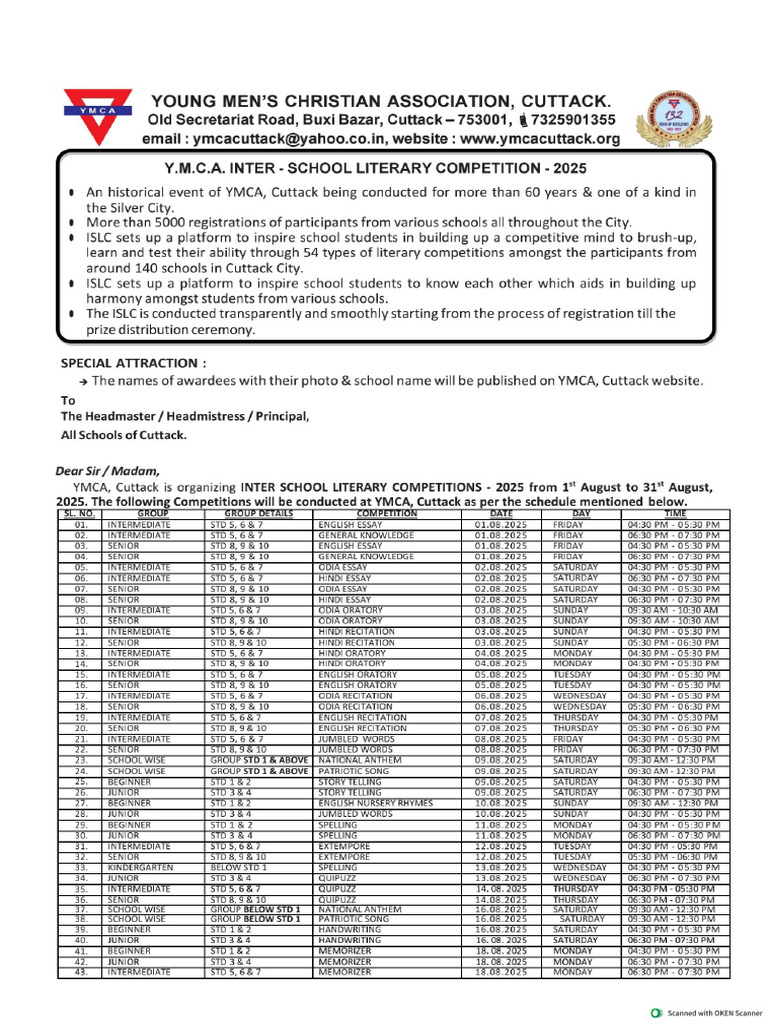 School Circulars For Islc, 2025 | PDF