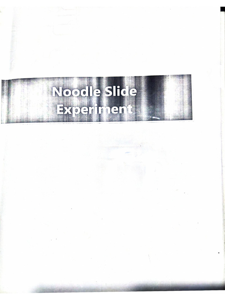 Noodle Slide Experiment 03 | PDF
