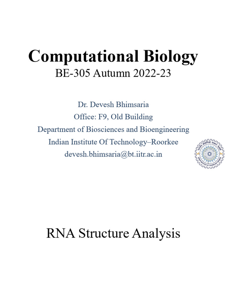 Lec10 - RNA Structure Analysis | PDF | Rna | Ribosomal Rna