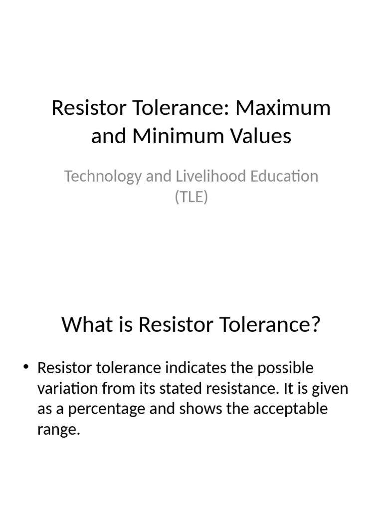 Resistor Tolerance Presentation | PDF