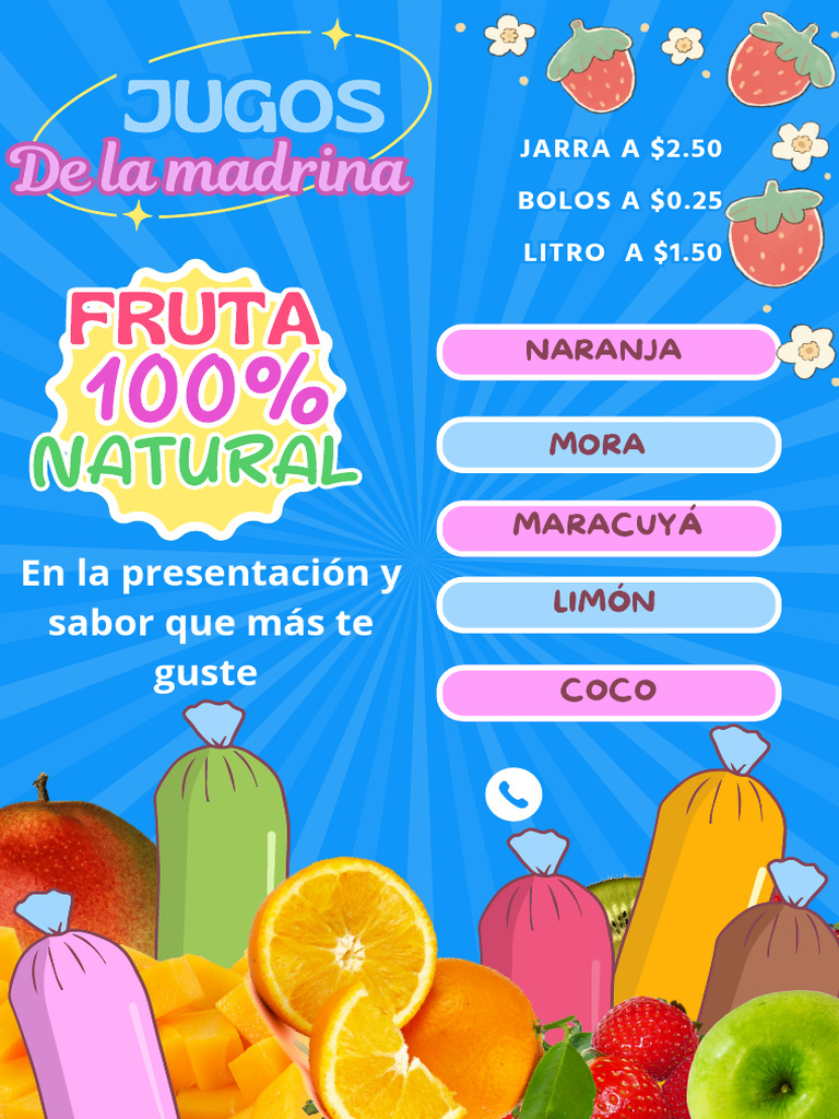 Póster Bolis Sabores Frutales Sencillo Azul - 20250720 - 103133 - 0000 | PDF