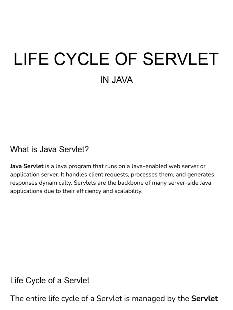 Life Cycle of Servlet | PDF