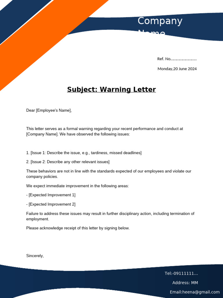 Termination of Employment &warning Letter | PDF | Business
