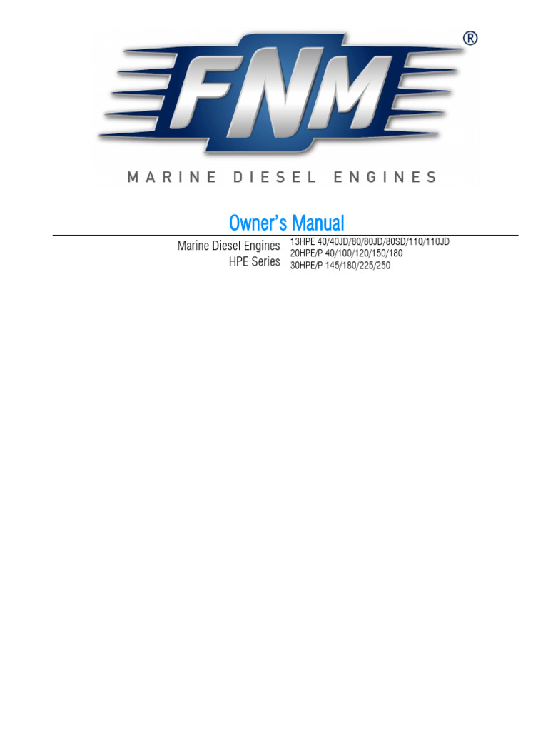 FNM HPE Series Diesel Engine Manual | PDF | Engines | Diesel Engine