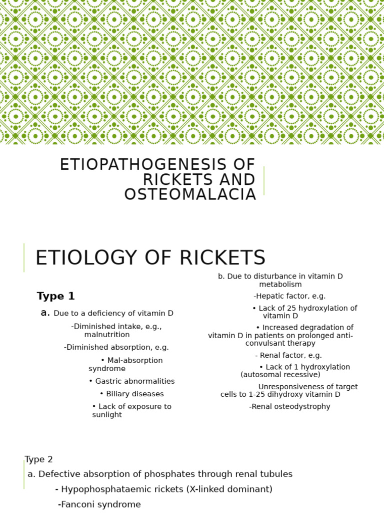 Pathogenesis of Rickets and Osteomalacia | PDF | Vitamin D | Human ...