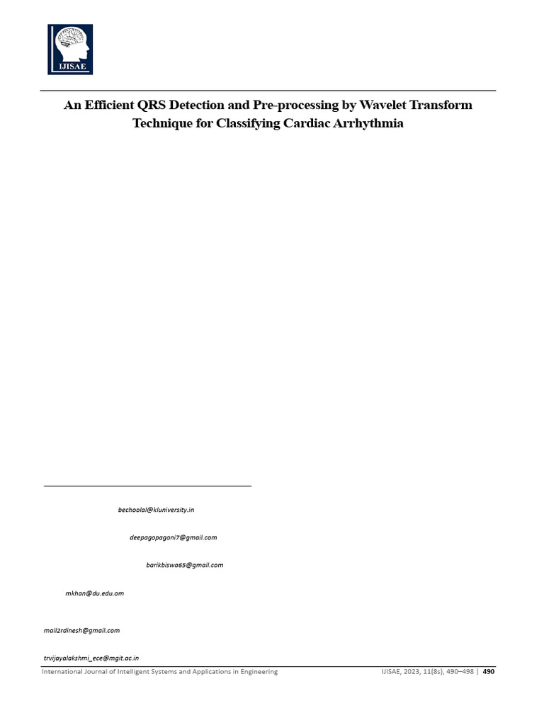QRS Detection Scopus Paper | PDF | Electrocardiography | Wavelet