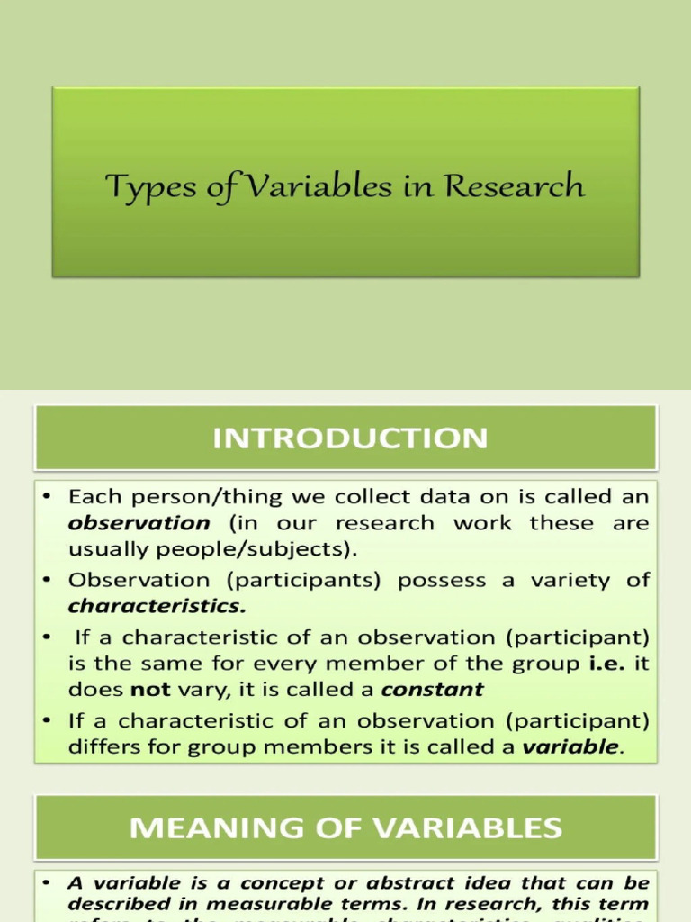 Understanding Variable Types and Measurement | PDF