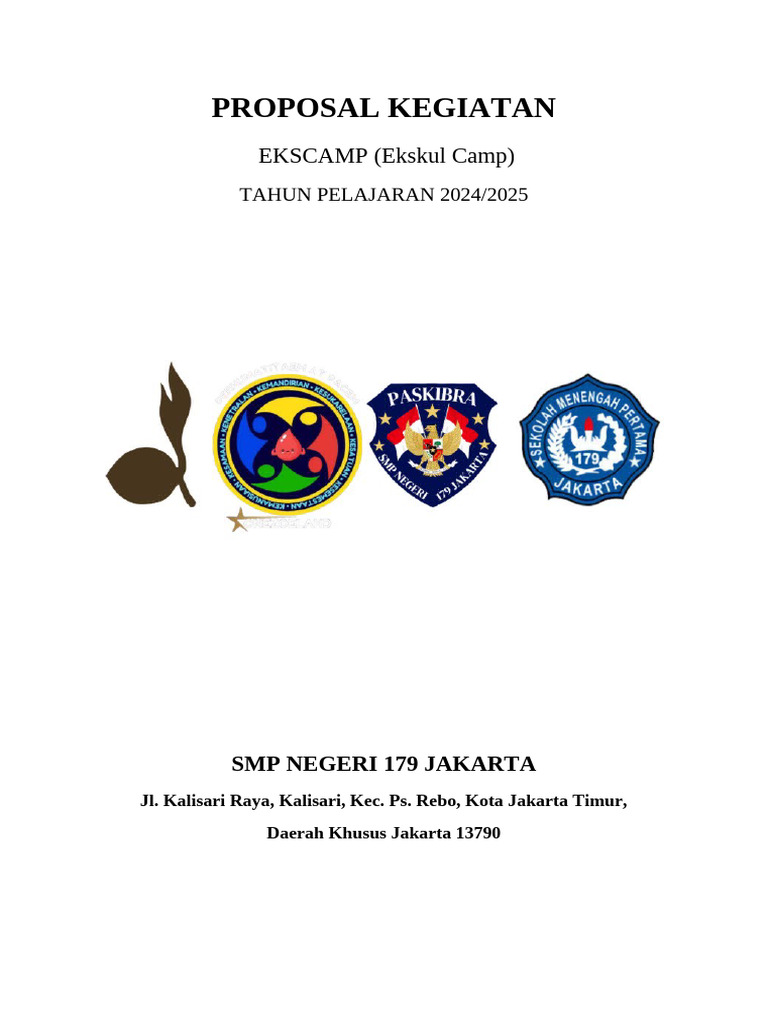 Proposal Kegiatan EKSCAMP SMPN 179 | PDF