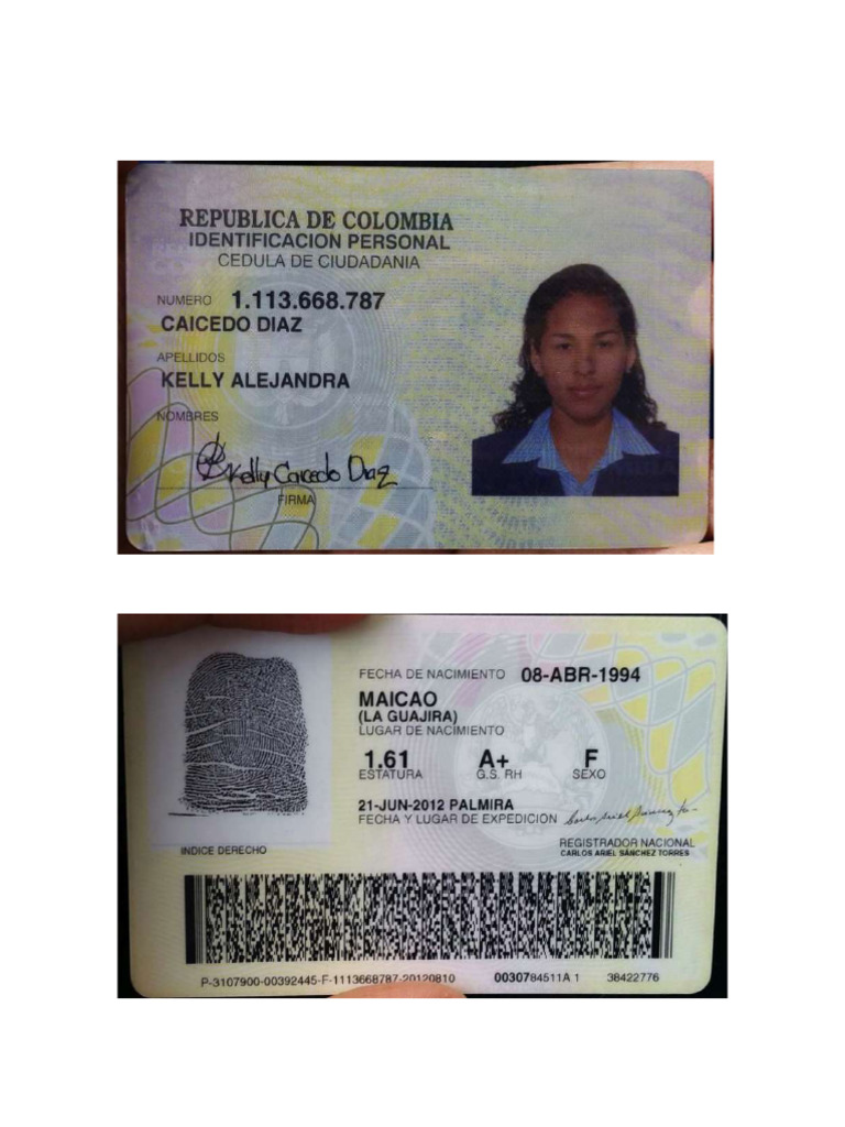 Cedula - Kelly Alejandra Caicedo Diaz | PDF