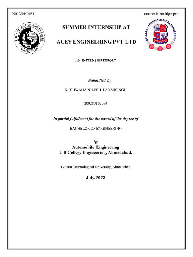 Internship Report | PDF