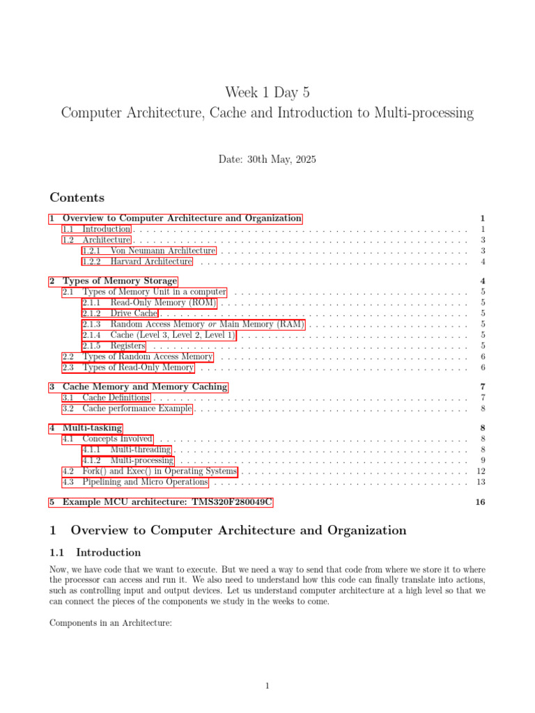 Computer Architecture & Caching Basics | PDF | Random Access Memory ...