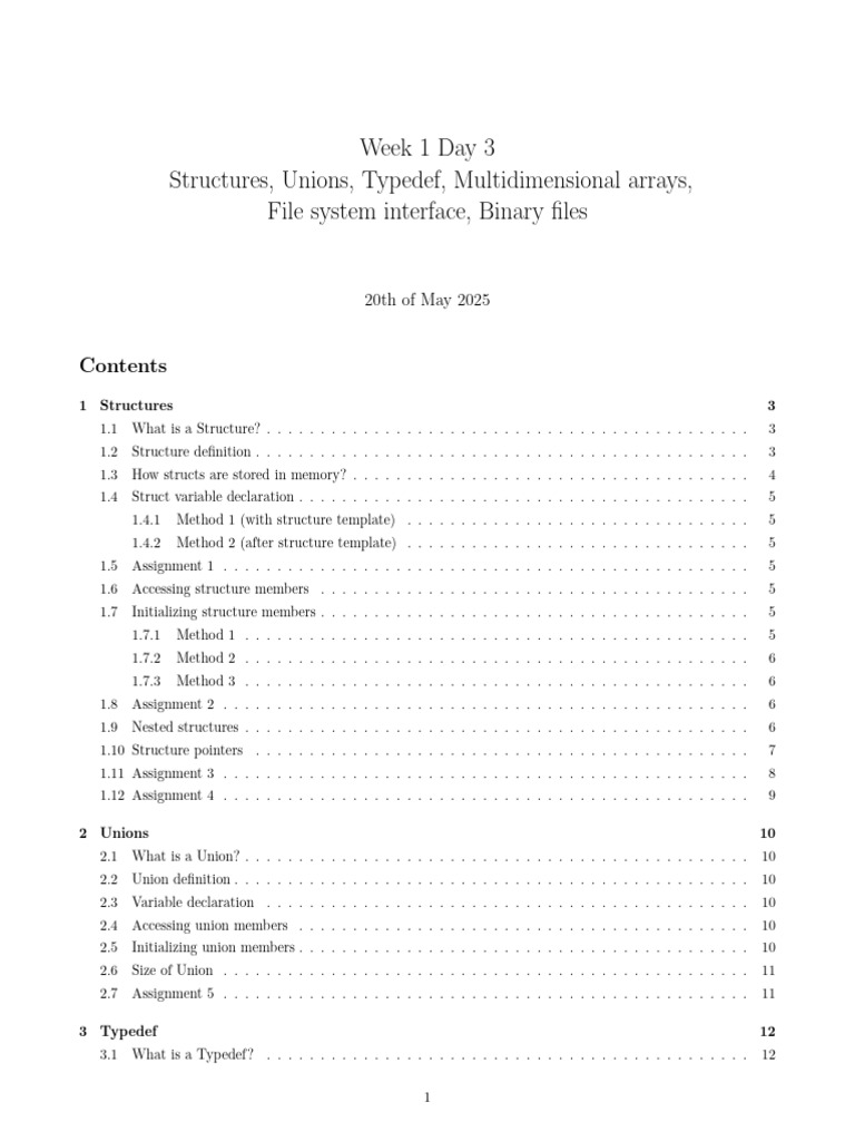 WiSH 2025 Workbook Day3 Week1 | PDF | Pointer (Computer Programming) | Data