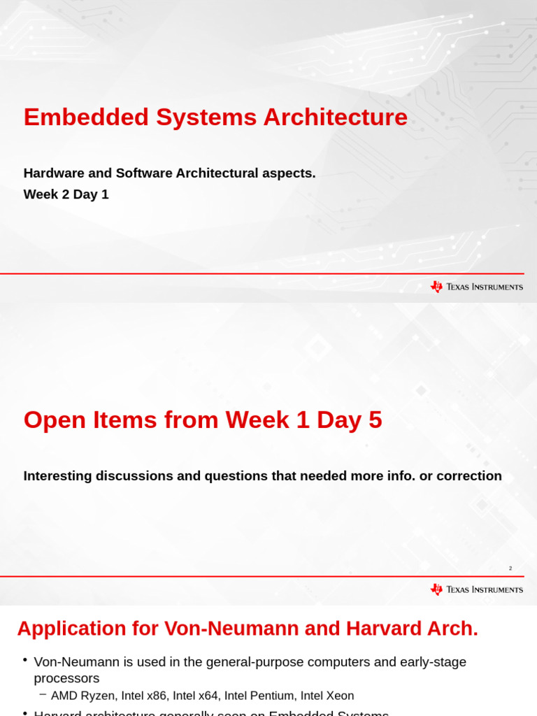 Week 2 Day 1 - Embedded Systems | PDF | Central Processing Unit | Embedded System