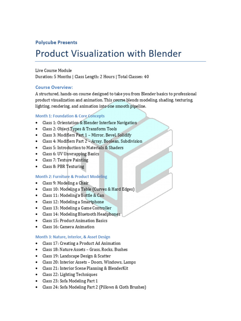 Product Visualization With Blender Module | PDF | Blender (Software ...
