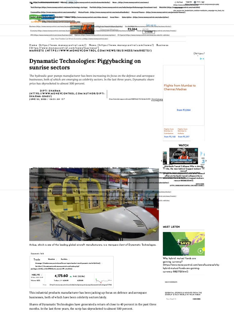 Dynamatic Technologies - Piggybacking On Sunrise Sectors | PDF | Airbus ...
