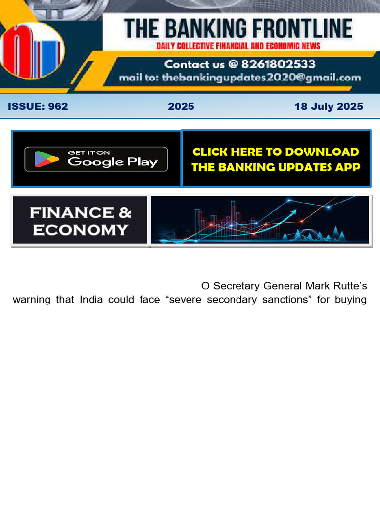 India Responds to NATO Sanctions Warning | PDF | Mortgages | Banks