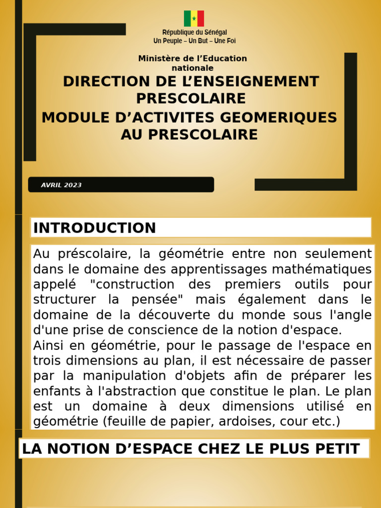 2-Module 20B Activités Géométriques Au Préscolaire | PDF | Géométrie