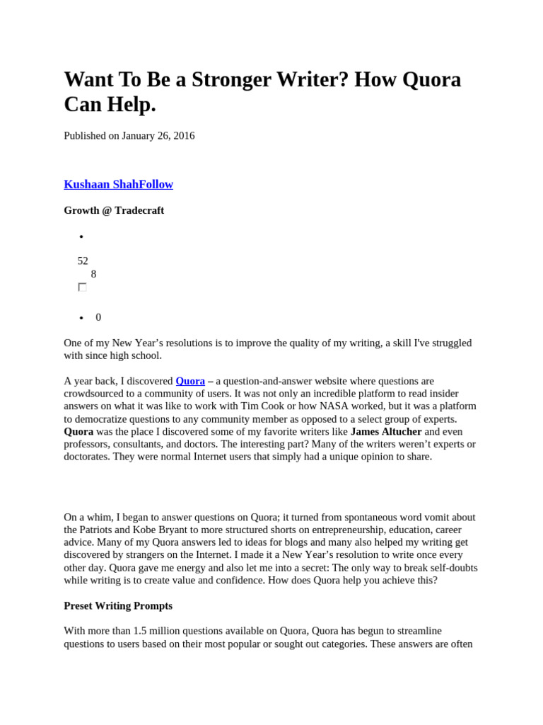 Want To Be A Stronger Writer | PDF