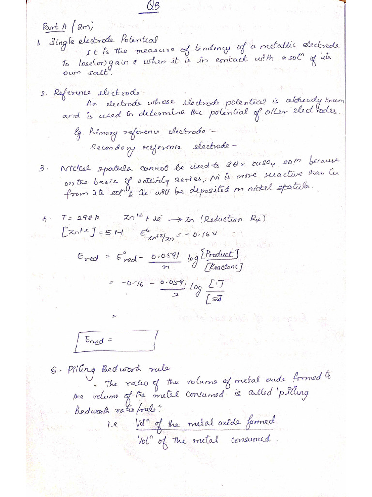 Chemistry Cie 1 (Important QS) | PDF