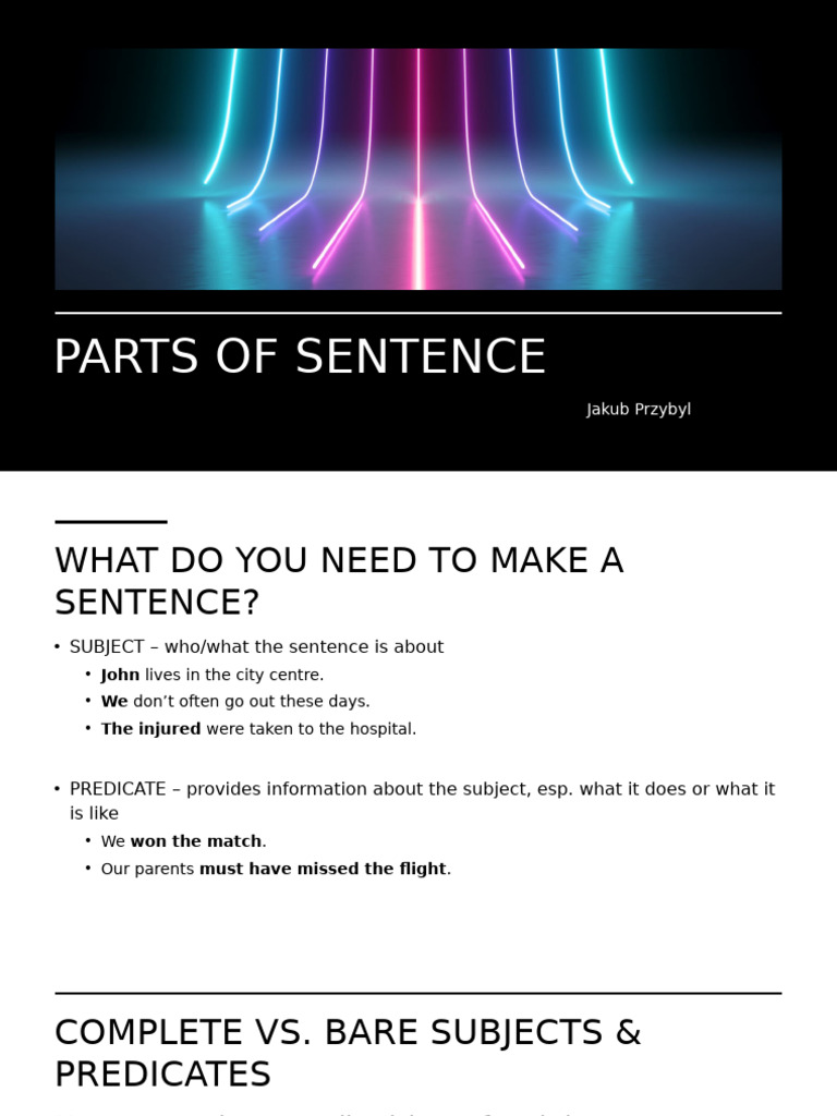 Understanding Sentence Structure Basics | PDF | Clause | Sentence ...