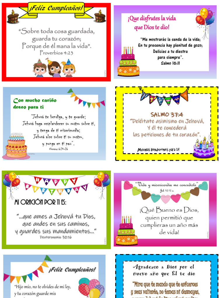 Tarjetas Cumplea - Os | PDF | Misericordia | Contenido bíblico