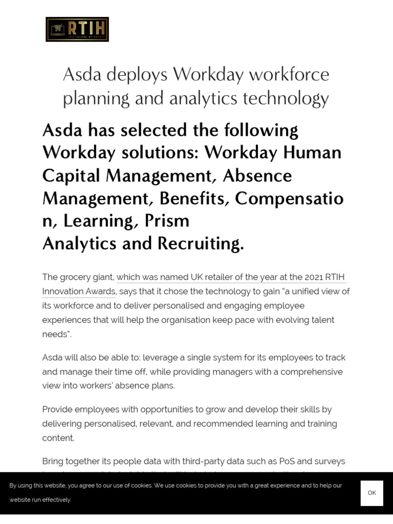 Asda Deploys Workday Workforce Planning and Analytics Technology ...