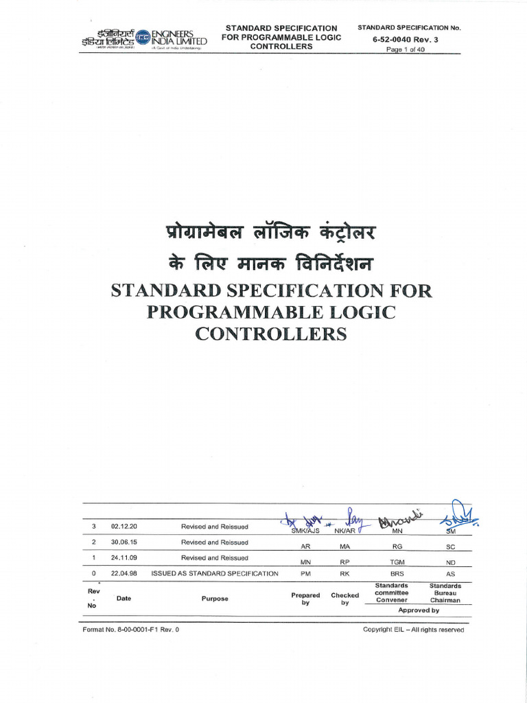 Standard Specification for PLCs | PDF | Programmable Logic Controller ...
