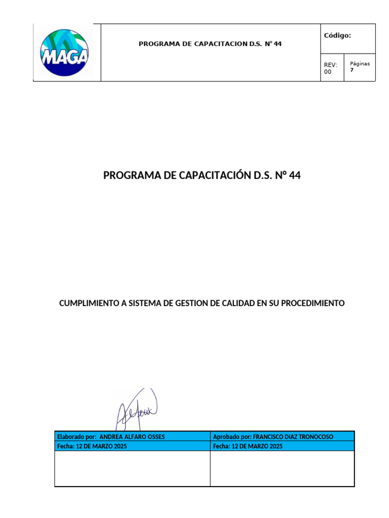 Programa Anual de Capacitaciones MAGA | PDF | Educación vocacional ...