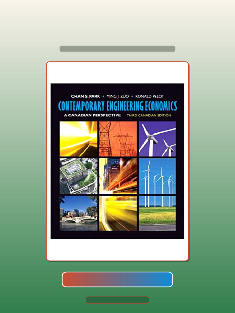 Contemporary Engineering Economics A Canadian Perspective 3rd Canadian ...