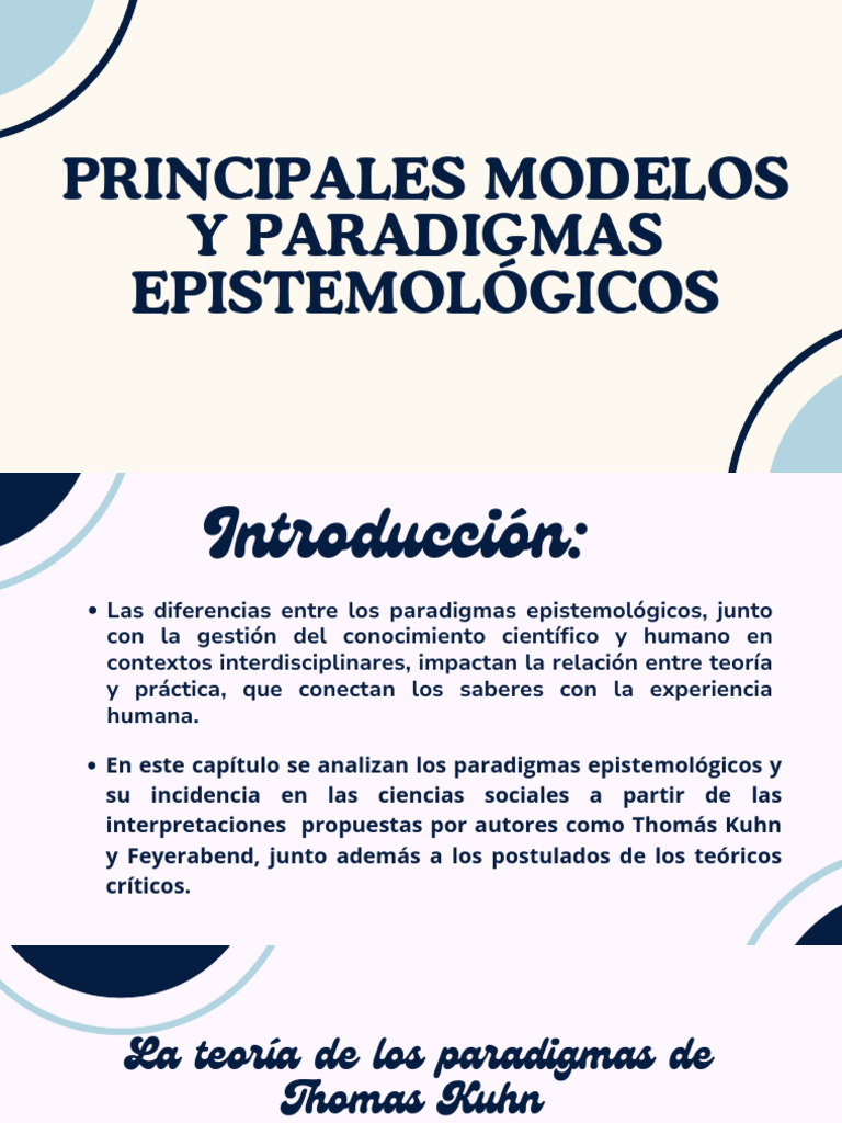 Principales Modelos y Paradigmas Epistemologicos o | PDF | Paradigma ...