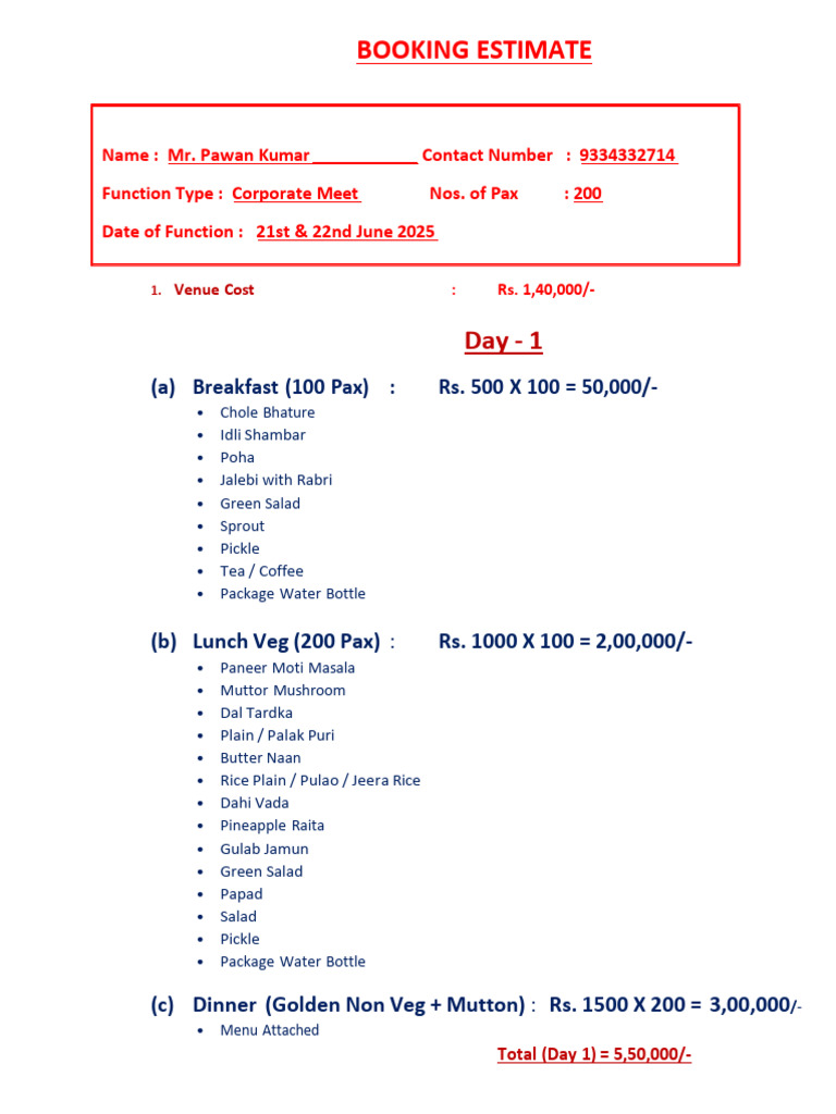 Food Menu 21and 22 June 2025 | PDF | Lunch | Foods