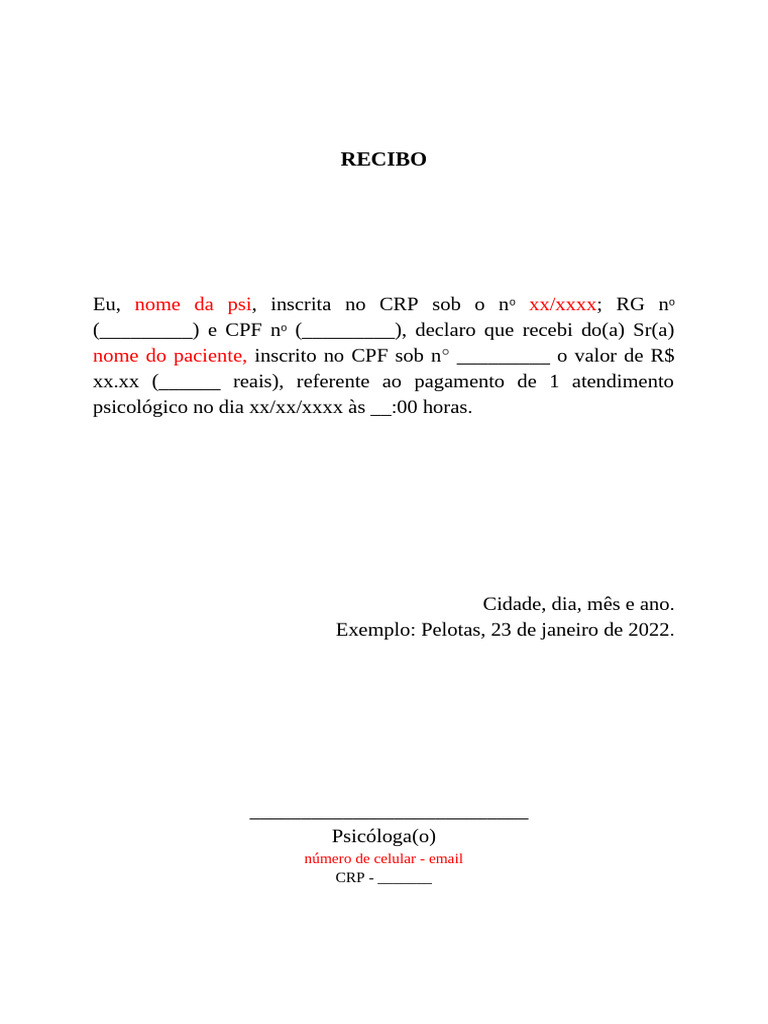 Modelo - Recibo de Reembolso | PDF