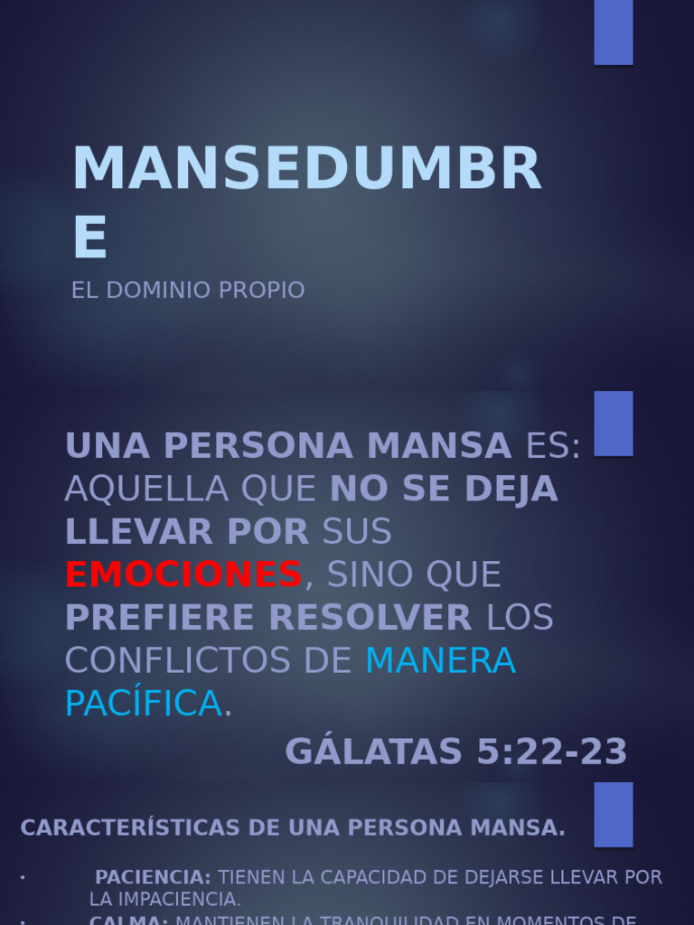 Mansedumbre (El Dominio Propio) | PDF