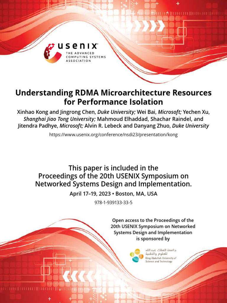 Nsdi23 Kong | PDF | Cpu Cache | Network Interface Controller