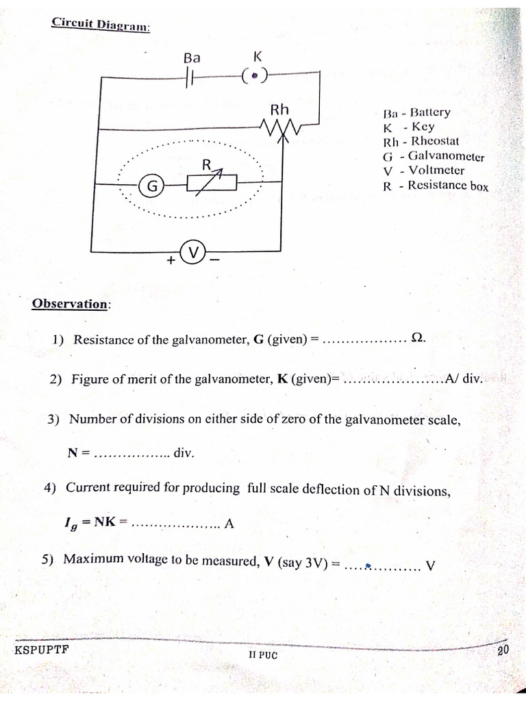 Experiment - Voltmeter (G To V) | PDF
