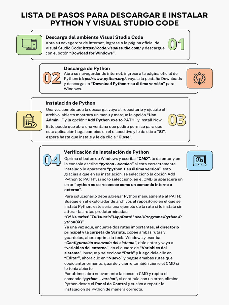 Lista de Pasos | PDF | Python (lenguaje de programación) | Interfaz de línea de comando