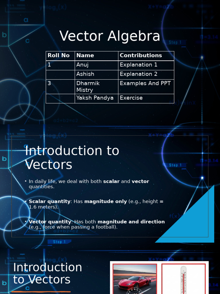 Maths Vector Presentation | PDF | Euclidean Vector | Force
