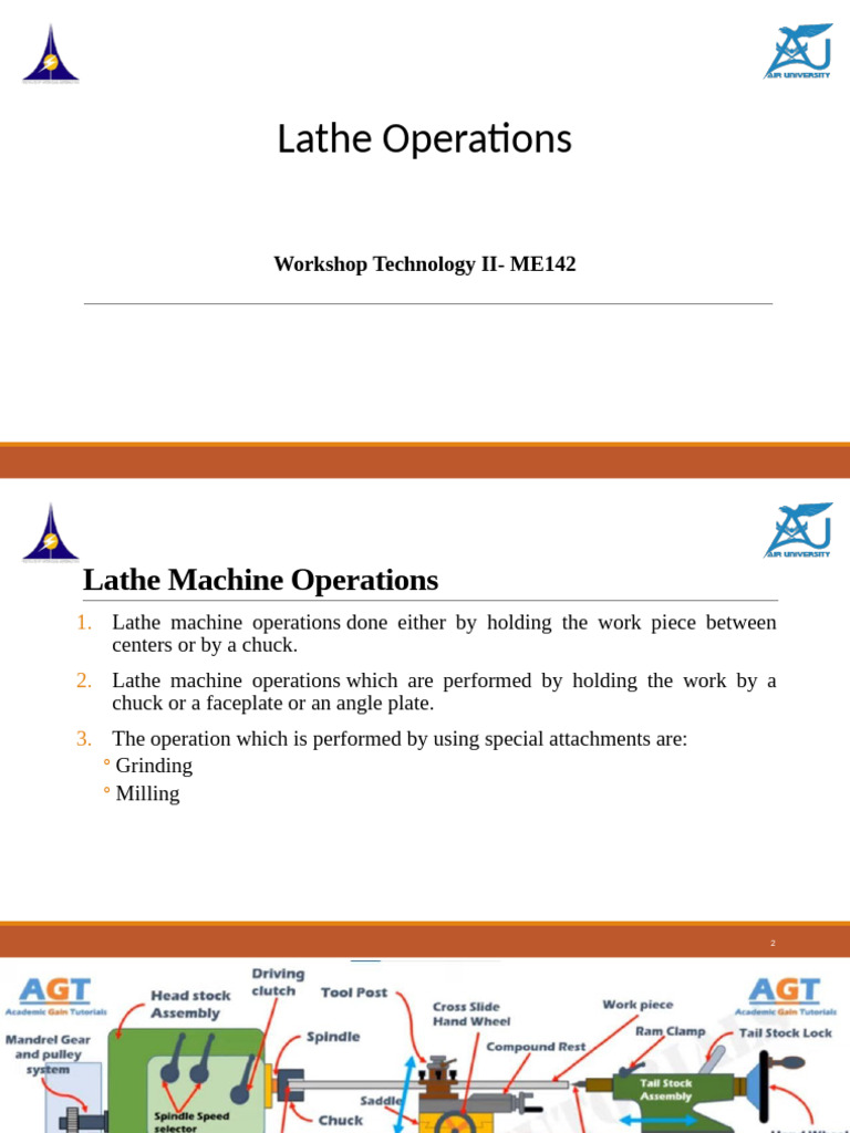 Lec 6 Lathe Machine Operations | PDF | Machining | Drilling