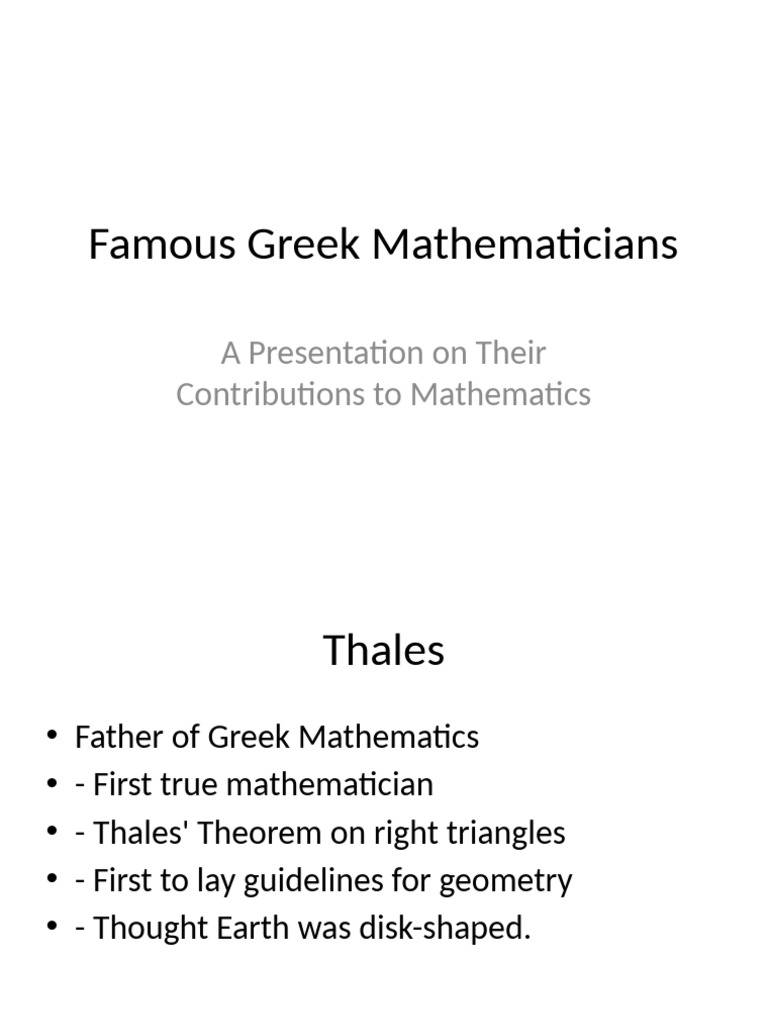 Greek Mathematicians | PDF