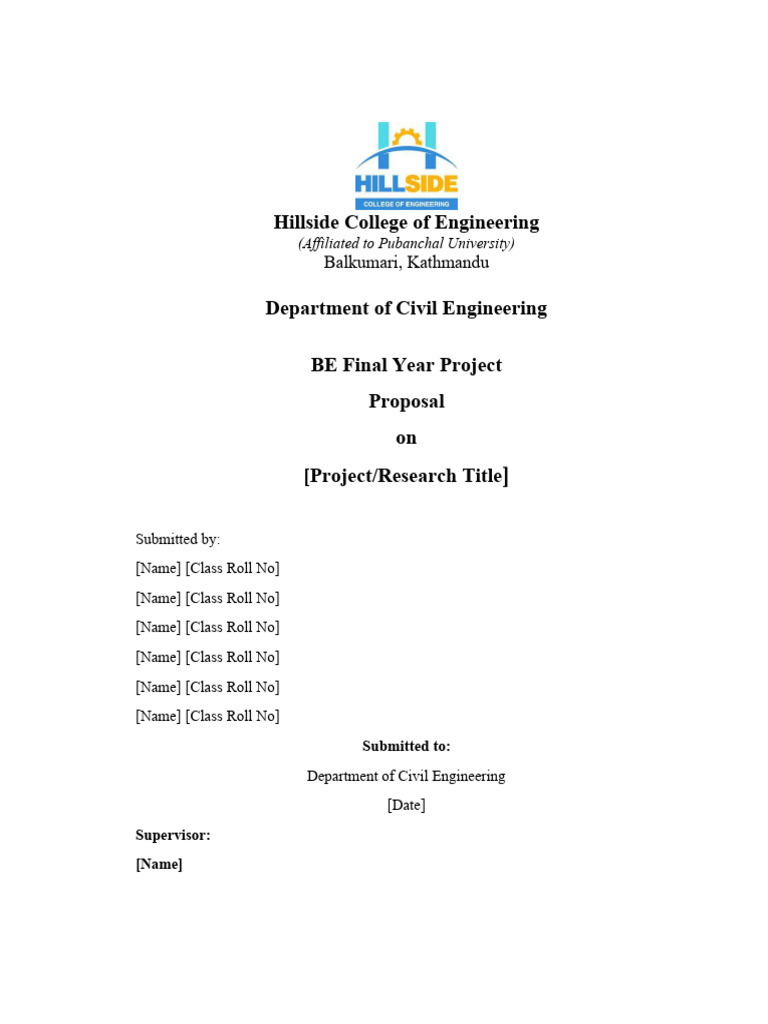 Civil Engineering Project Proposal Guide | PDF | Methodology