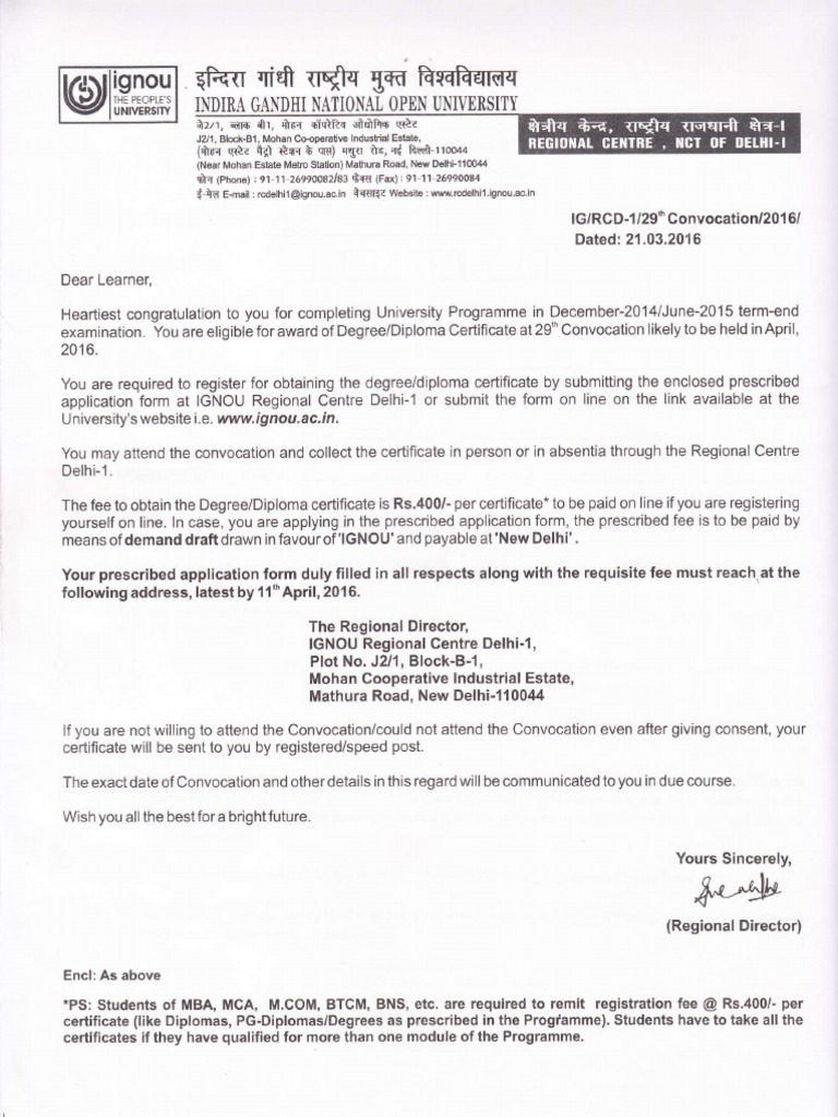 29th Convocation Form | PDF