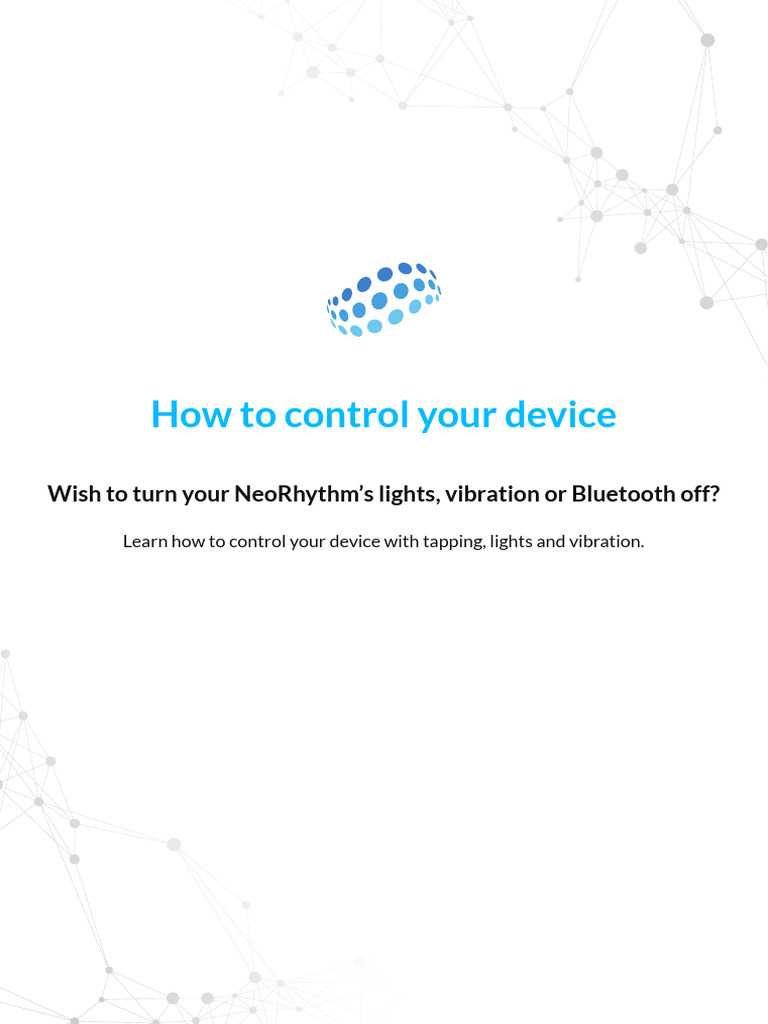 How To Control Your NeoRhythm Device | PDF