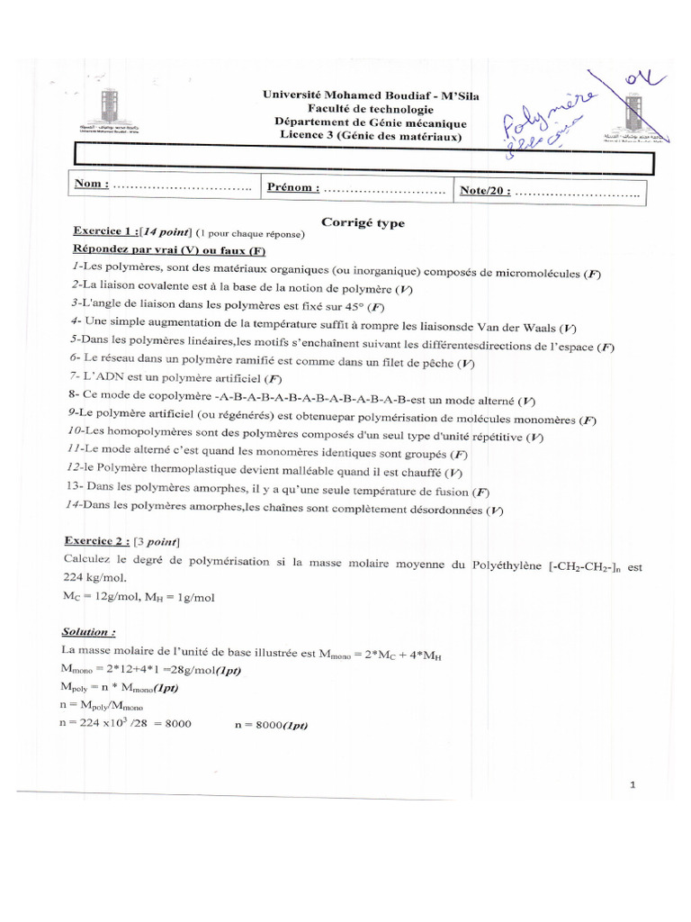 SOLUTION-EMD-POLYMERE-L3-GENIE-MATERIAUX | PDF