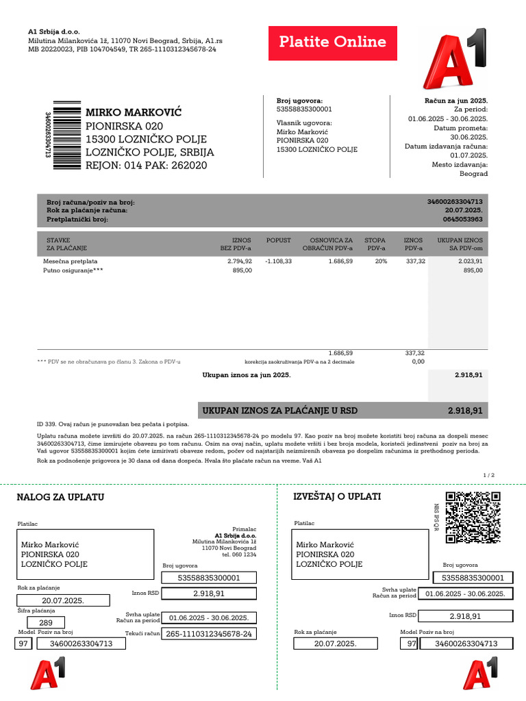 Platite Online: Mirko Marković | PDF