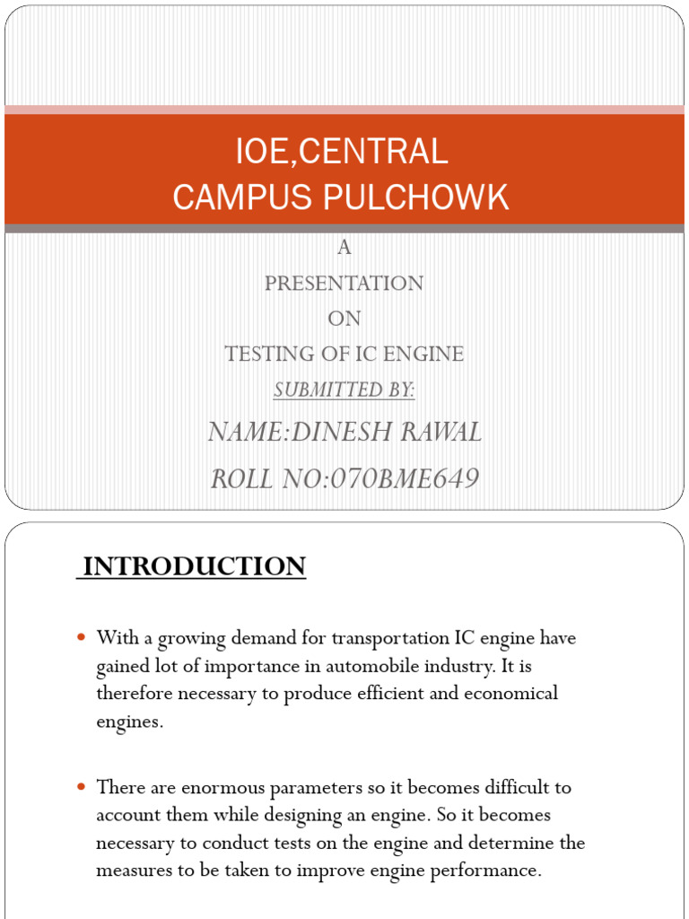 IC Engine Testing and Performance Analysis | PDF | Engines | Fuel ...