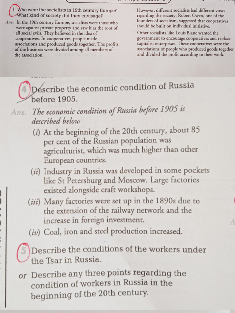 Class 9th History Ch-2 Exercise | PDF | Bolsheviks | Political Movements